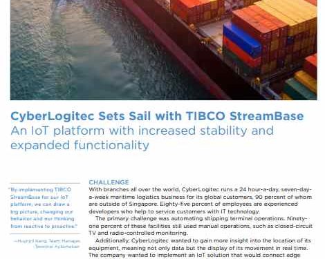 CyberLogitec gets smart with TIBCO StreamBase - FutureIoT